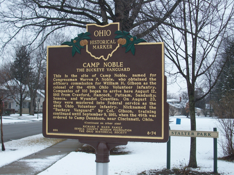 Ohio Historical Marker: Camp Noble - The Buckeye Vanguard - Destination ...